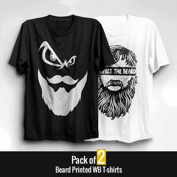 Pack of 2 Beard Printed WB T-shirts
