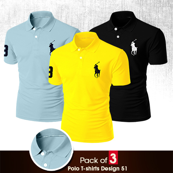 Pack of 3 Polo T-shirts Design 51